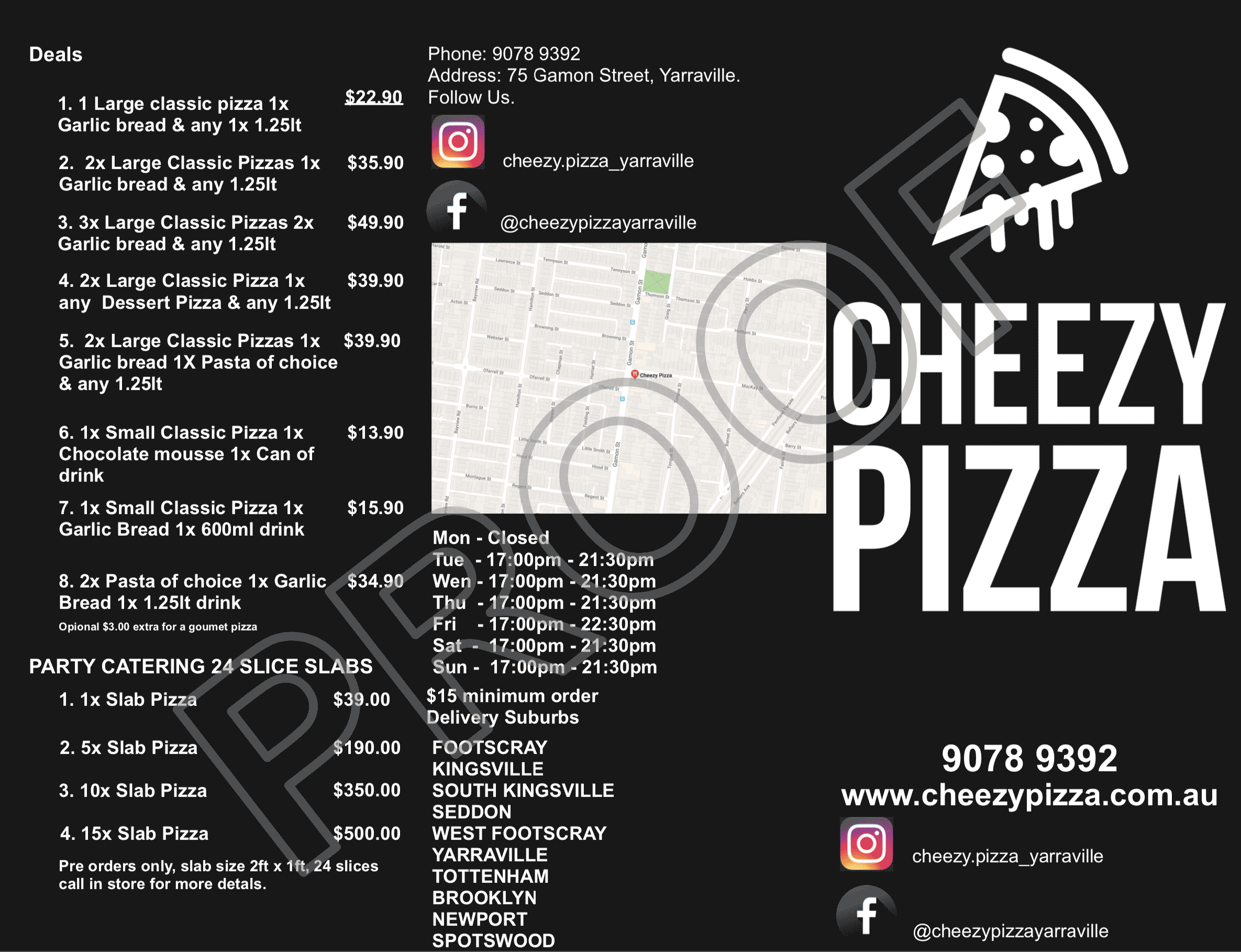 Cheezy Pizza | Menu