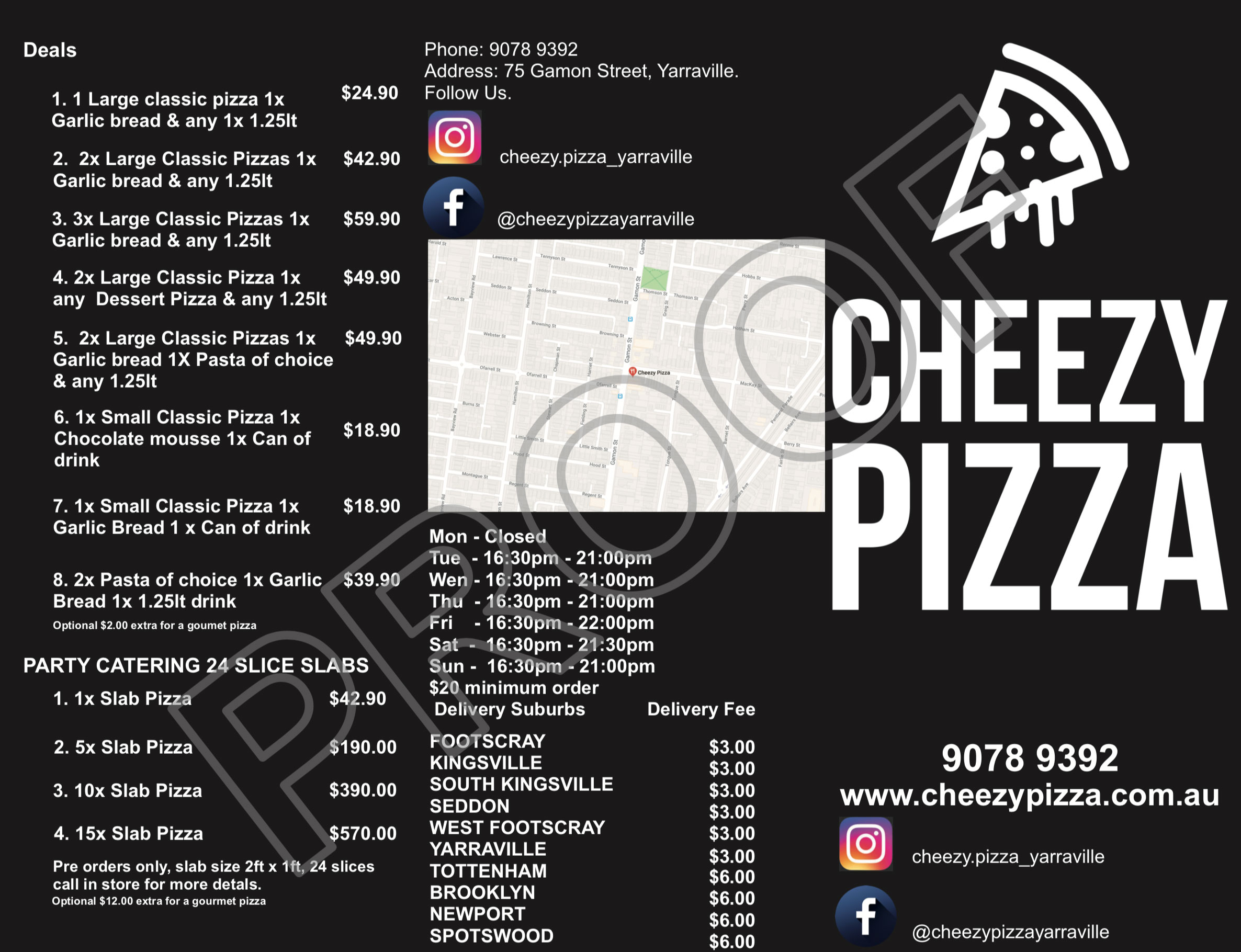 Cheezy Pizza | Menu